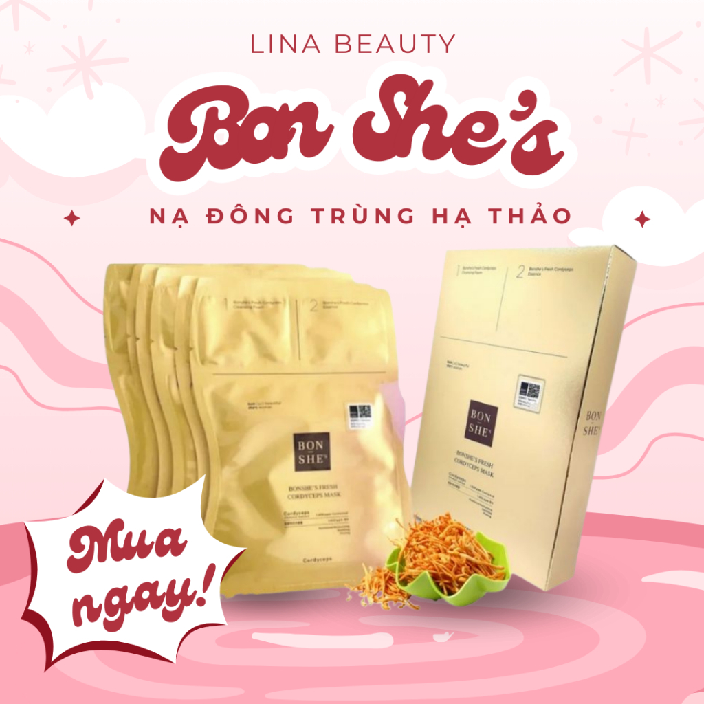 Mặt nạ đông trùng hạ thảo BONSHE’S Fresh Cordyceps Mask V (25ML x 6 ...