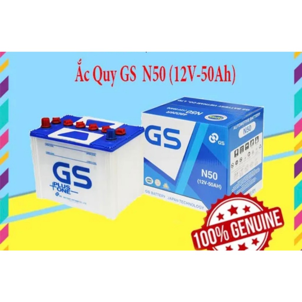 Bình ắc quy 12v GS N50 (12V-50AH) | Shopee Việt Nam