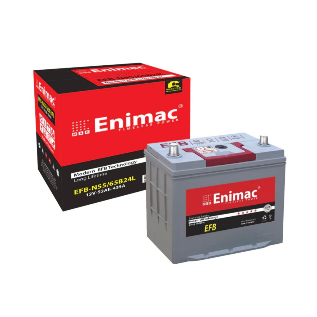 Bình ắc quy ô tô ENIMAC EFB N55/65B24L 12V - 52Ah CCA 435A | Shopee Việt Nam