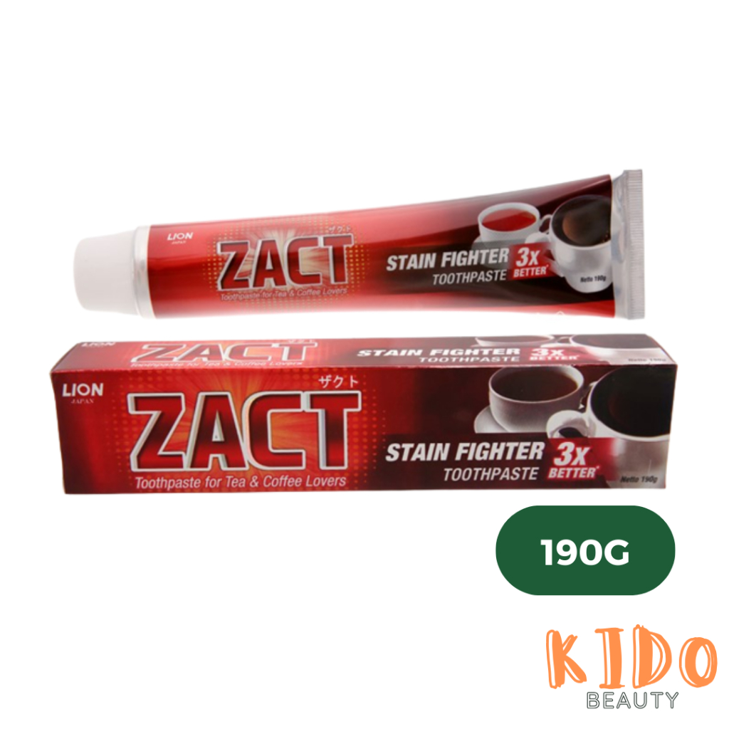 Kem Đánh Răng Tẩy Trắng Răng ZACT LION Stain Fighter Tootpaste 190g | KĐR cho người hút th﻿u﻿ố c ...
