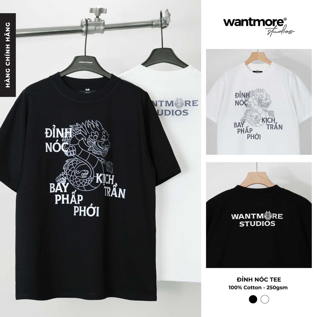 Áo Thun Form Rộng Unisex 100% Cotton Hiệu Ứng Phản Quang WANTMORE.STUDIOS - "ĐỈNH NÓC - KỊCH ...