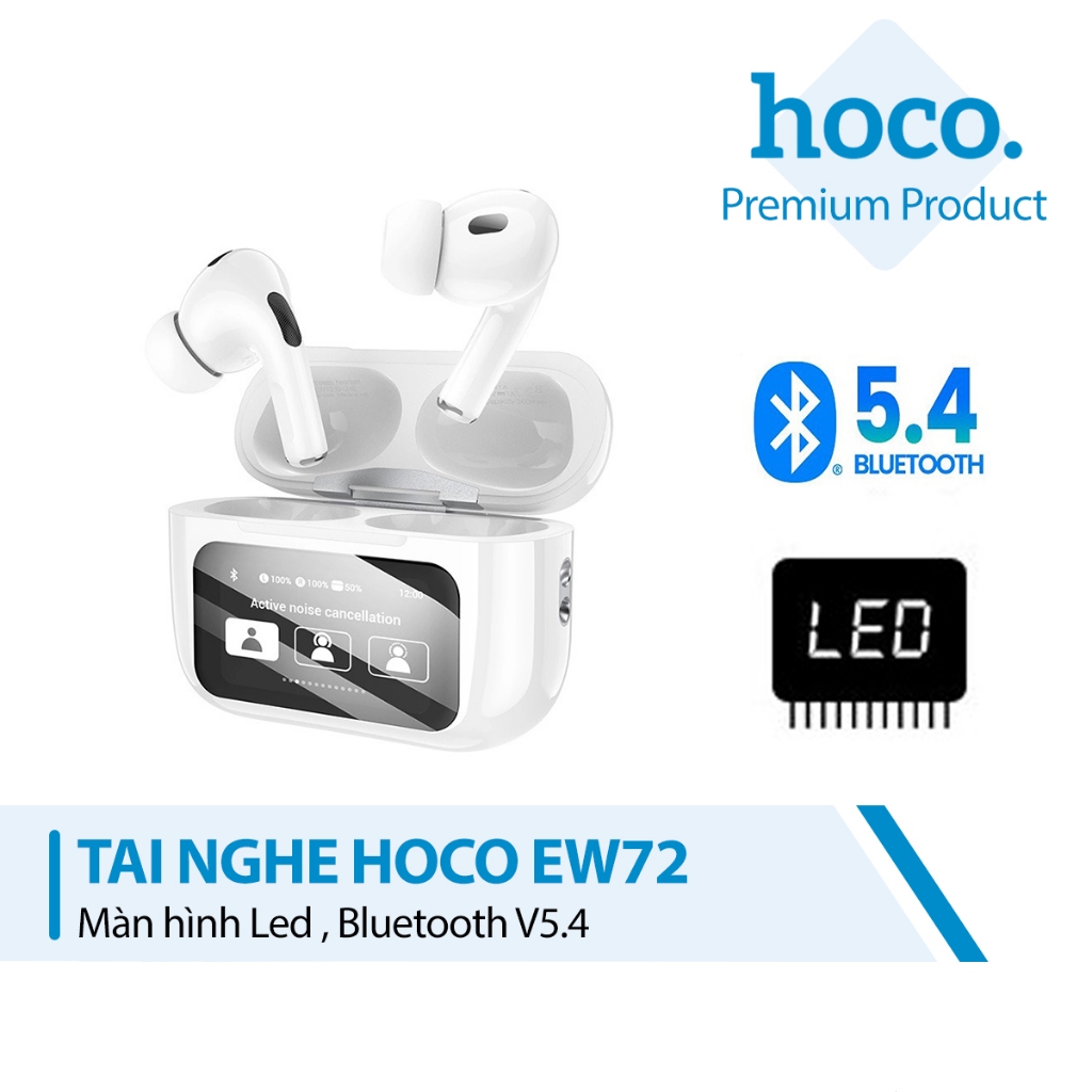Tai nghe nhét tai Bluetooth V5.4 Hoco EW72 pin 360mAh màn hình Led cảm ...