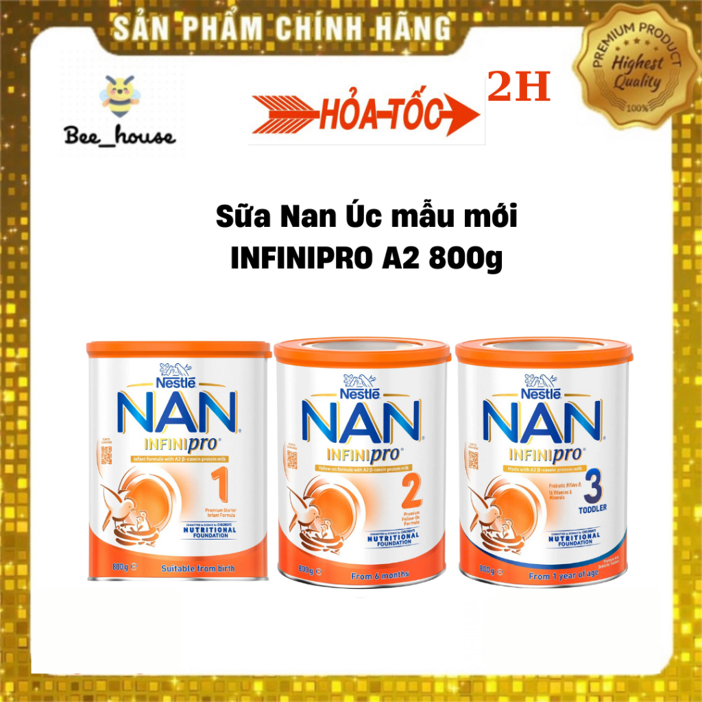 SỮA NAN A2 ÚC INFINIPRO 800G mẫu mới nhất - Beehouse | Shopee Việt Nam