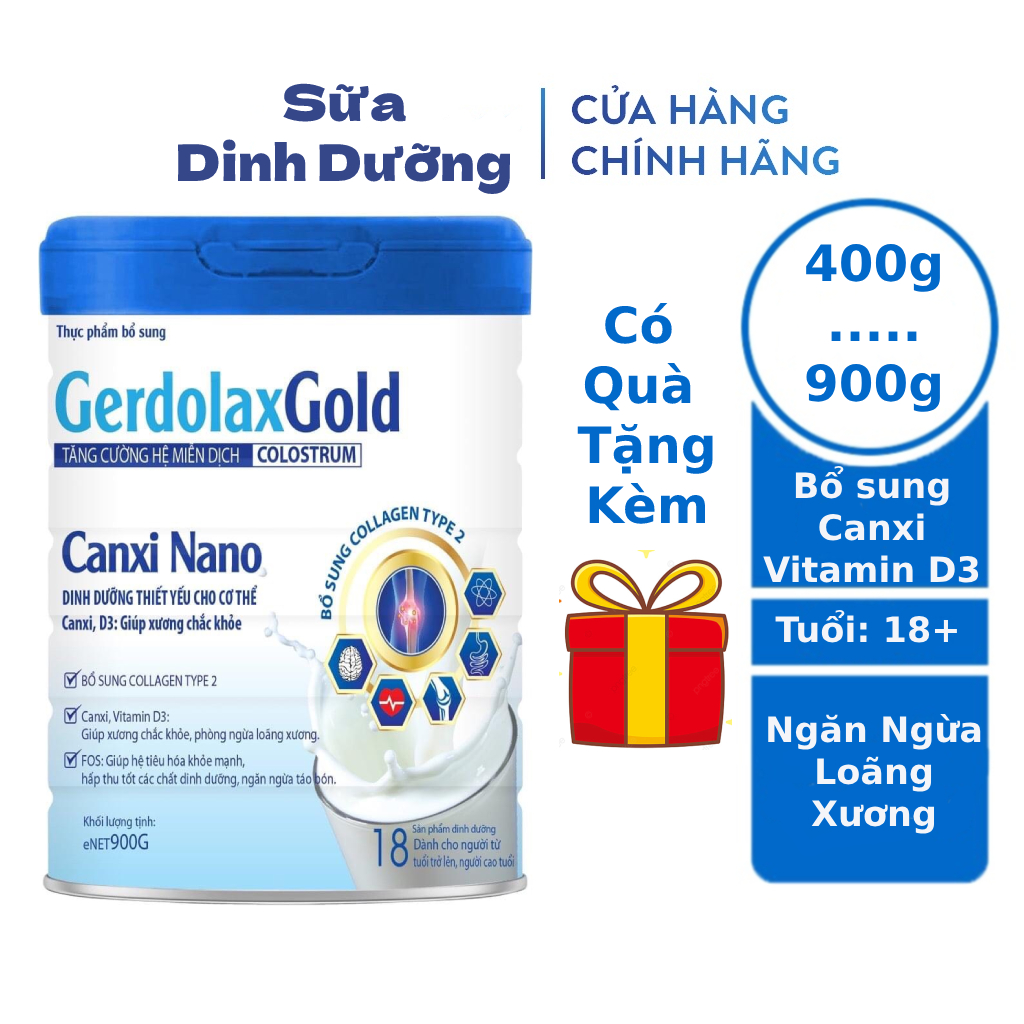 Sữa canxi Gerdolax Gold Canxi Nano 900g, Sữa canxi cho người già, Sữa canxi cho người lớn, Sữa ...