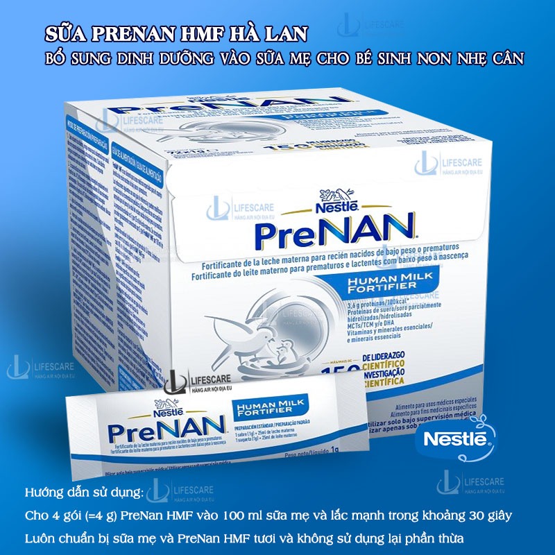 Sữa PreNAN HMF Nan HMF bổ sung vào sữa mẹ cho bé sinh non và nhẹ cân, 1 ...