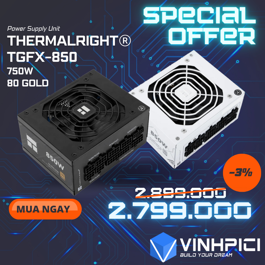 Nguồn THERMALRIGHT TGFX-850 850W SFX Full Modular 80 Plus Gold [NEW] | Shopee Việt Nam