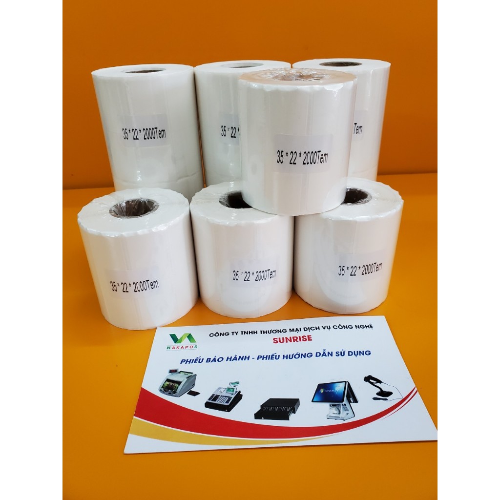 [COMBO 10 CUỘN] Decal in tem mã vạch nhiệt 35x22 mỗi hàng 2 tem 70x22 ...