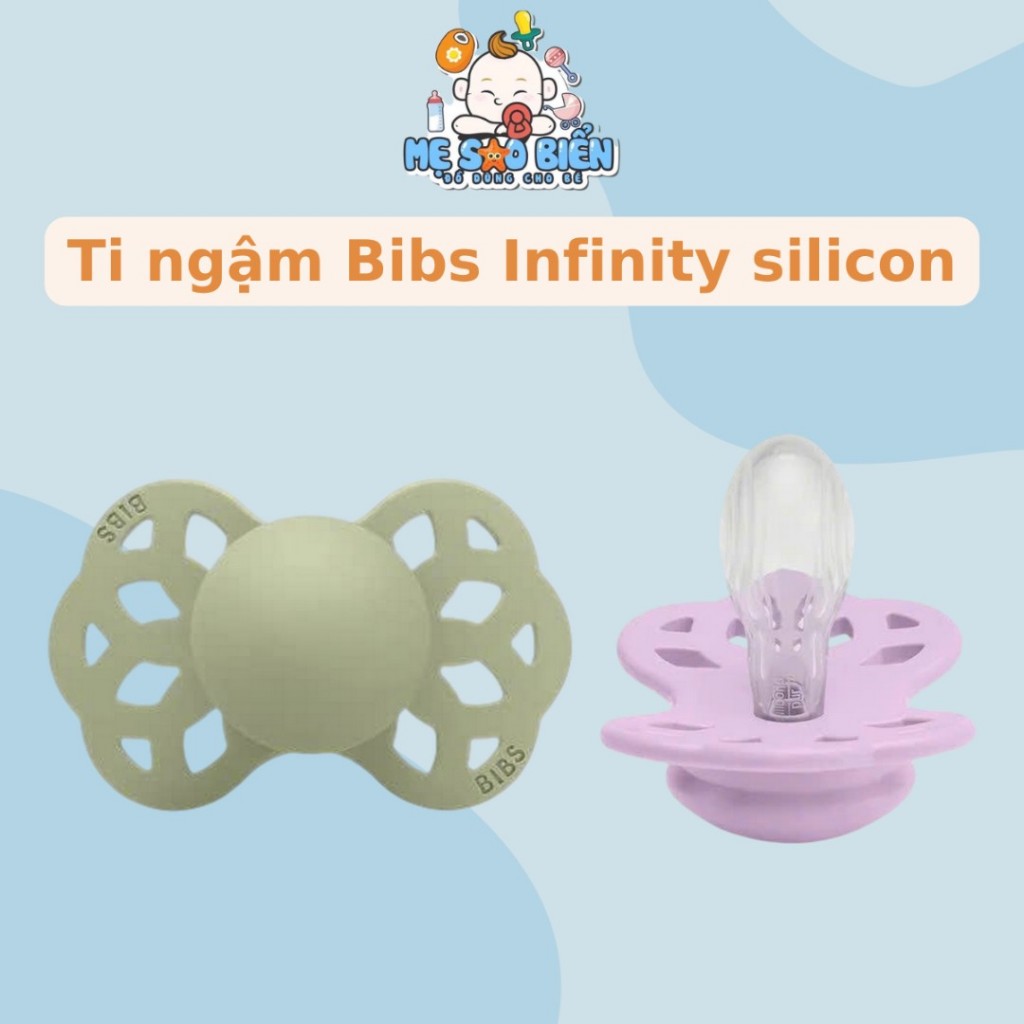 (Tặng hộp đựng) Ty ngậm núm đối xứng silicon BIBS Pacifier Infinity ...