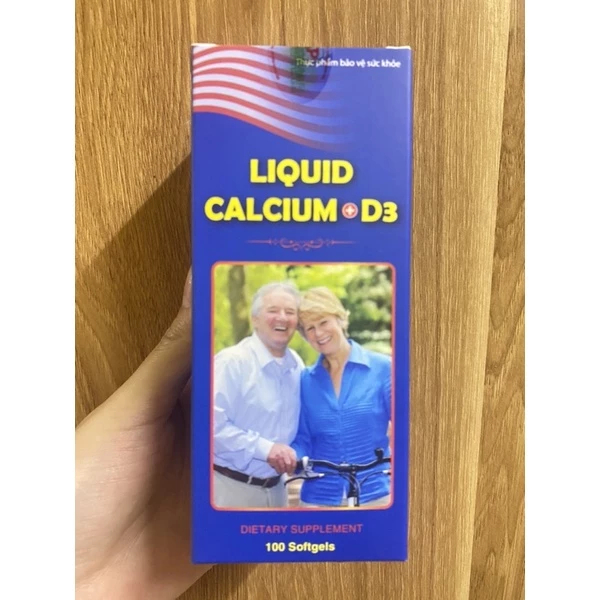 Liquid Calcium + D3 (xanh dương) lọ 100 viên uống giúp bổ sung canxi ...