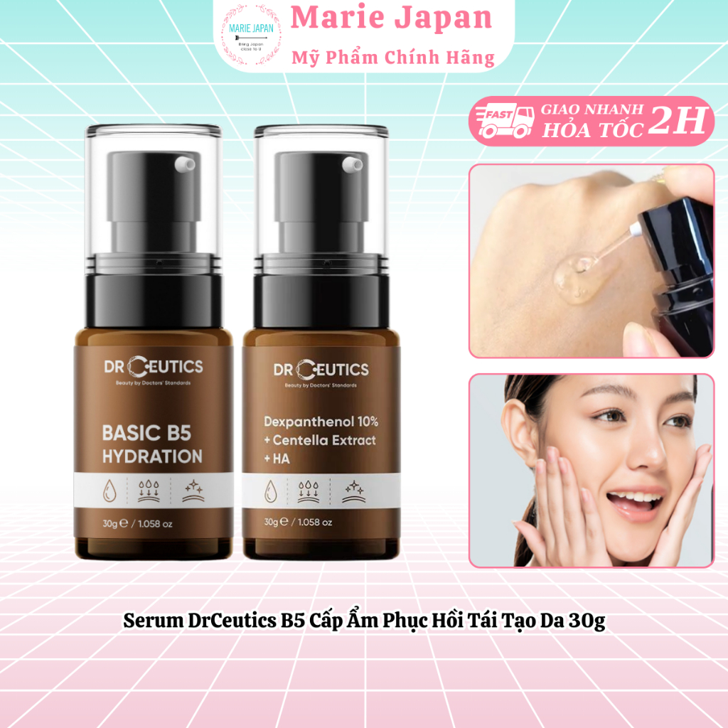 Serum DrCeutics B5 Basic Hydration 5% B5 Dexpanthenol 10% Cấp Ẩm Phục Hồi Tái Tạo Da Chai 30g ...