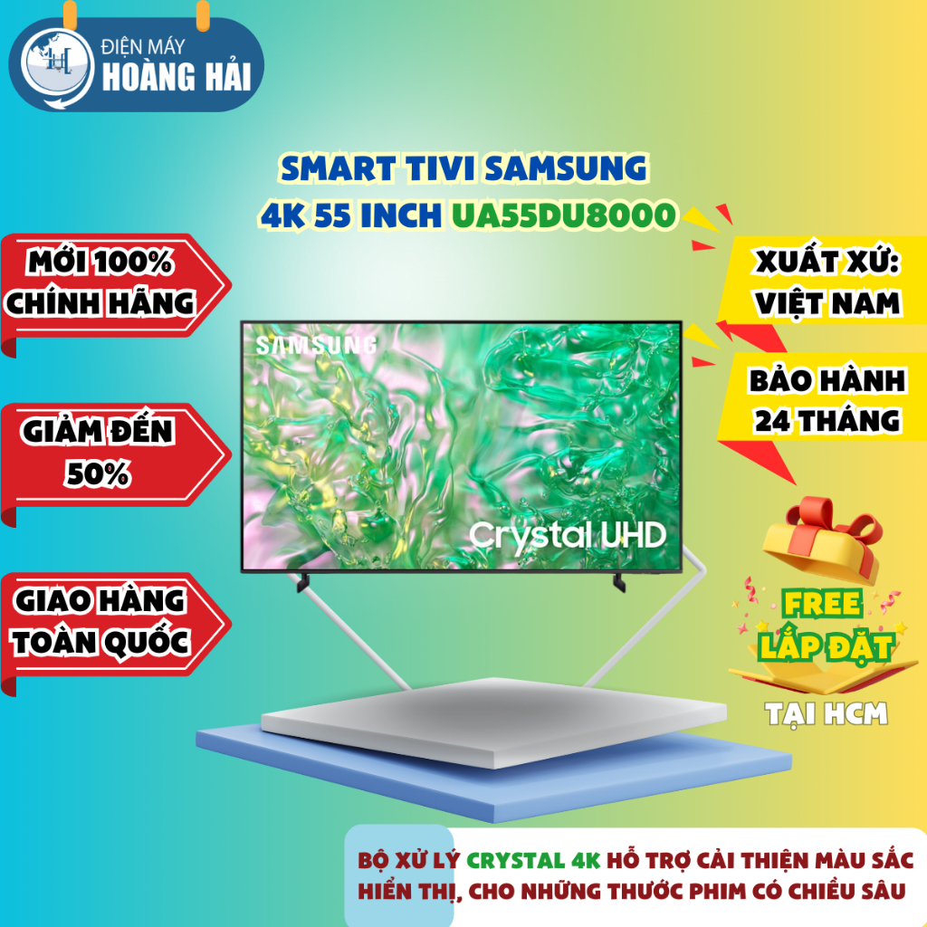 55DU8000 Smart Tivi Samsung 4K 55 inch Crystal UHD UA55DU8000 [ĐIỆN MÁY ...