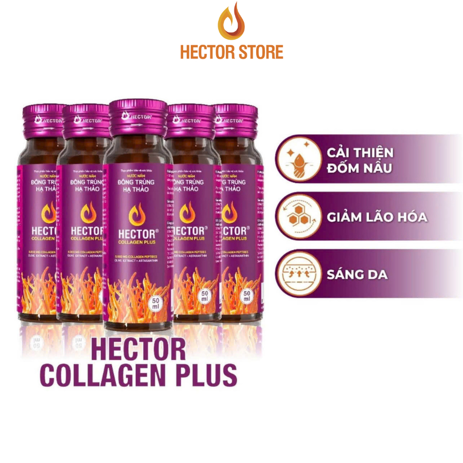 COMBO 2 HỘP NƯỚC NẤM ĐÔNG TRÙNG HẠ THẢO HECTOR COLLAGEN PLUS (20 chai ...