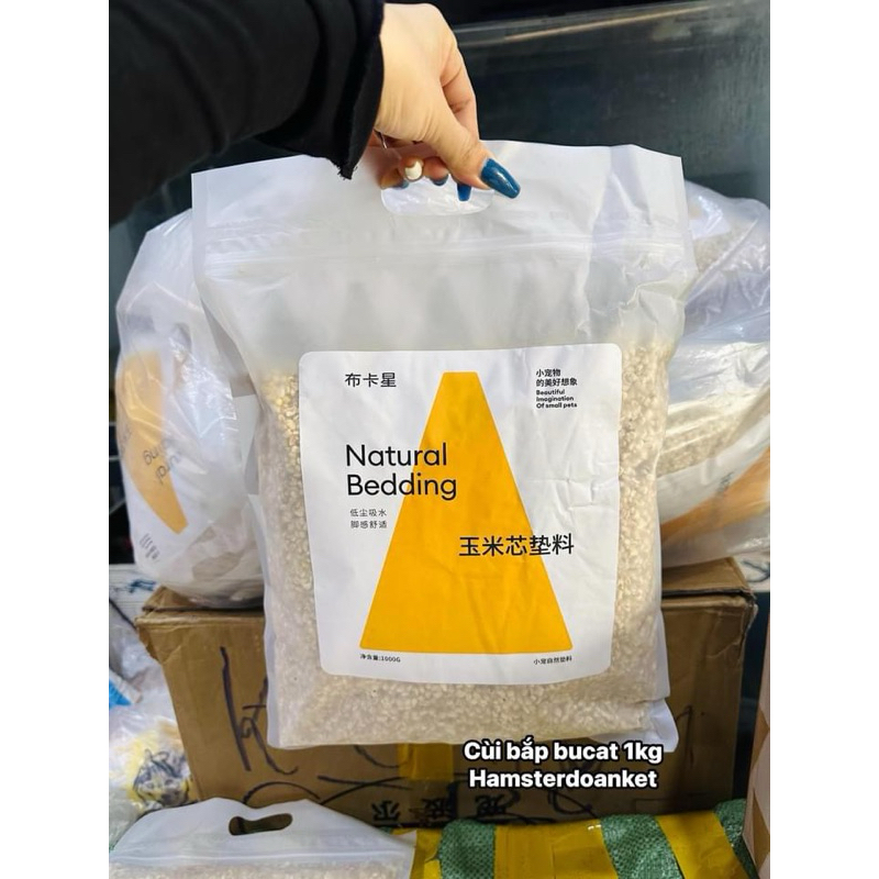 cùi bắp bucatstate gói hãng 1kg, lõi ngô lót chuồng hamster và bò sát ...