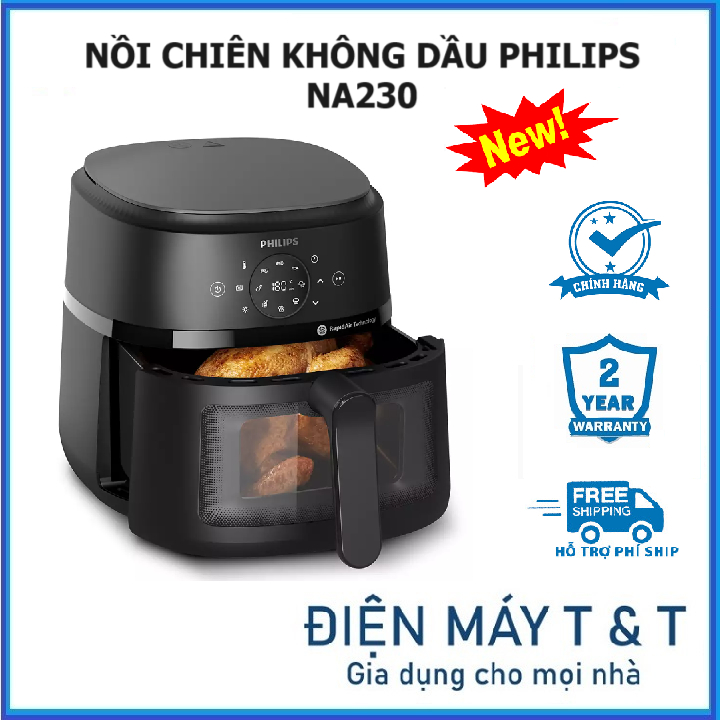 Nồi chiên không dầu Philips NA230 MẪU MỚI, dung tích 6,2L - Bảo hành 2 ...