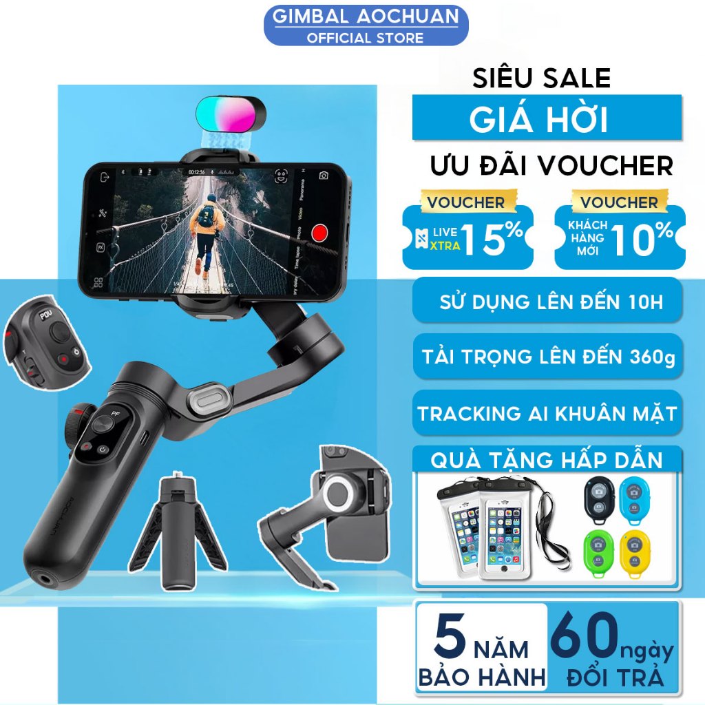 Gimbal SMART X PRO - Tích hợp sạc không dây - Pin 3200 mAh Gậy quay ...