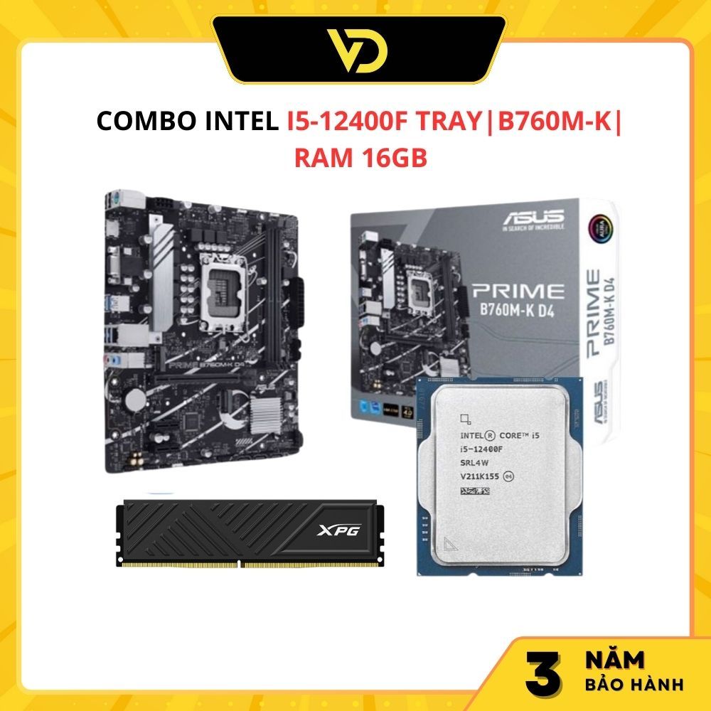 COMBO MÁY BỘ INTEL I5-12400F TRAY - B760M - RAM 16GB ( NGẪU NHIÊN ...