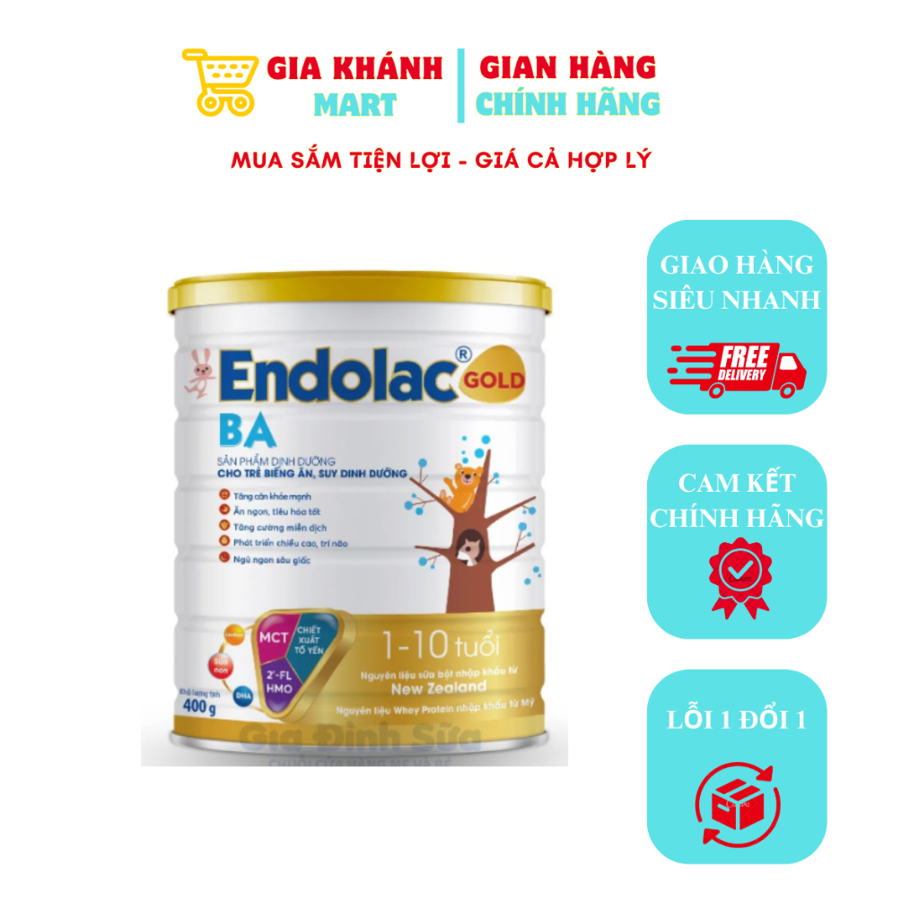 Sữa Endolac gold BA cho trẻ biếng ăn, suy dinh dưỡng loại 400/ 800gam ...