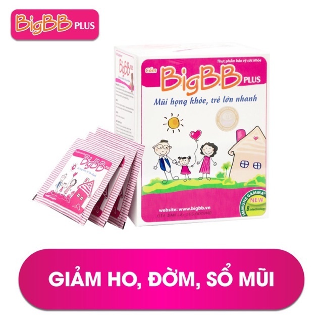 Cốm BigBB Plus giảm viêm đường hô hấp, chảy nước mũi (16 gói x 3g ...