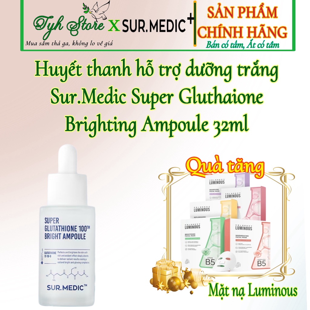 Huyết Thanh Dưỡng Trắng Surmedic Super Glutathione Bright Ampoule 32ml ...