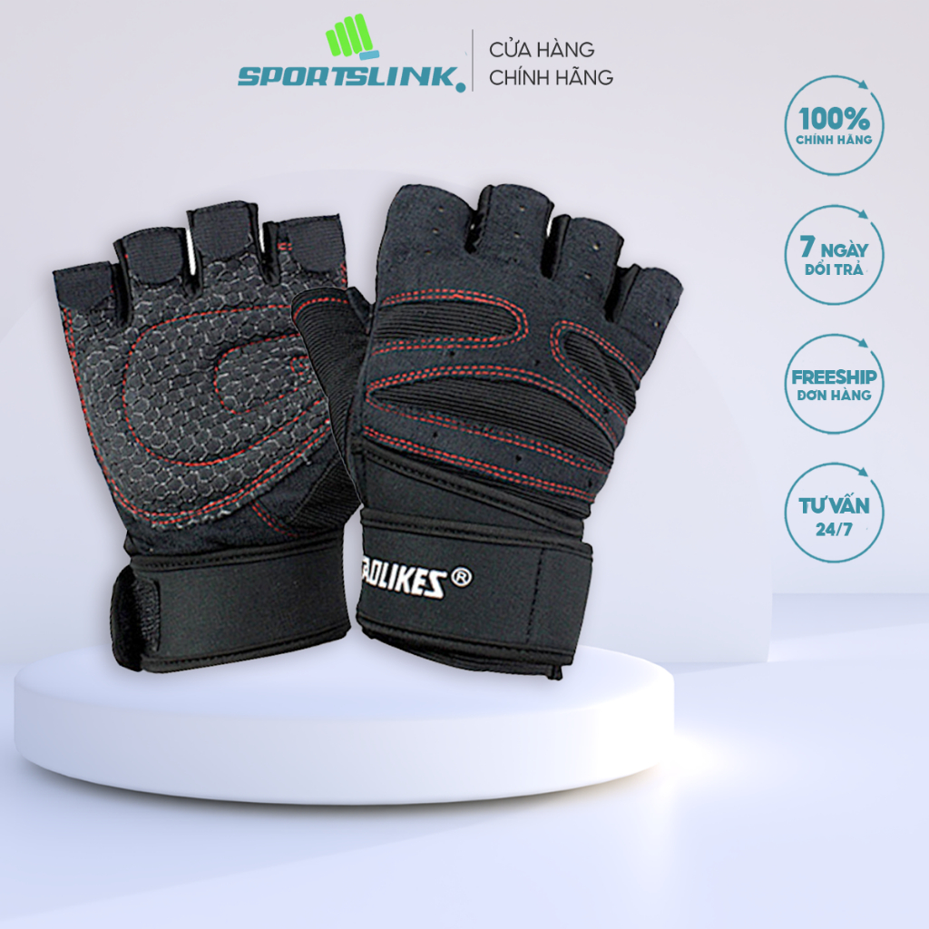 Găng tay tập gym nửa ngón 2 in 1 aolikes a109 Sportslink | Shopee Việt Nam