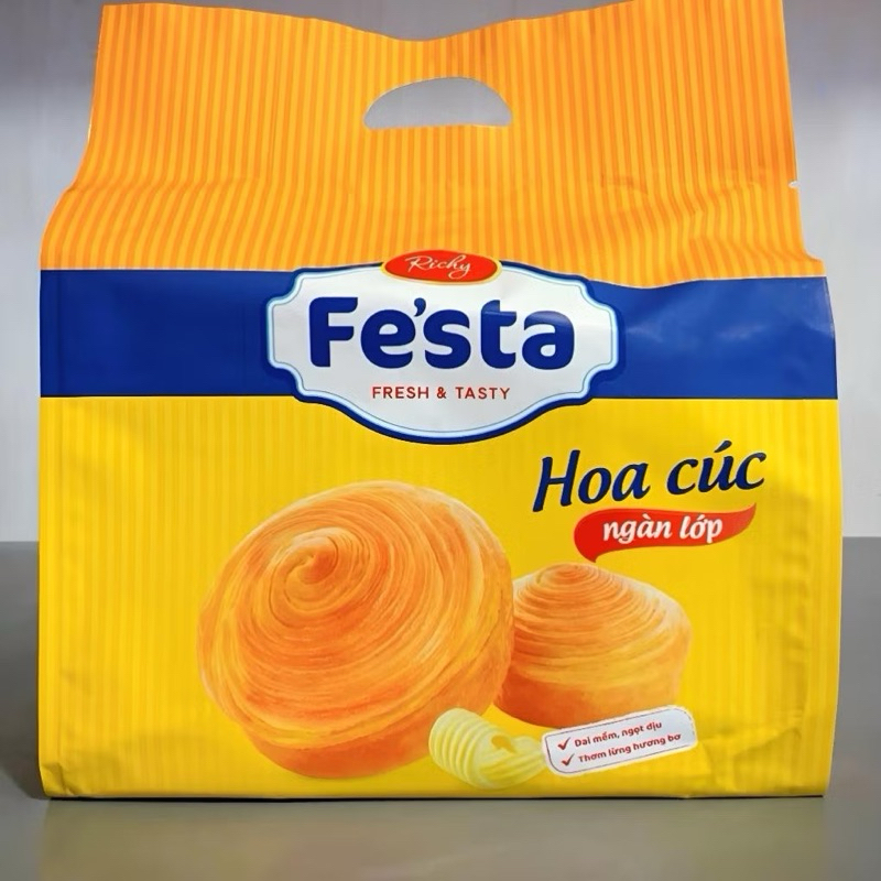 Bánh mì hoa cúc ngàn lớp Festa Richy 120g (40g x 3 gói) | Shopee Việt Nam