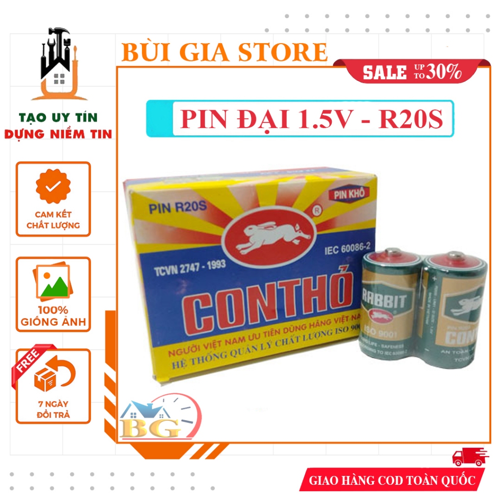 Hộp 12 viên pin R20S Con Thỏ - Pin đại 1.5V | Shopee Việt Nam