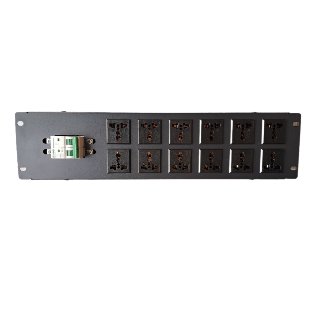 Ổ cắm điện tủ Rack, Thanh nguồn PDU 12 cổng ổ cắm điện đa năng MCB 2P ...