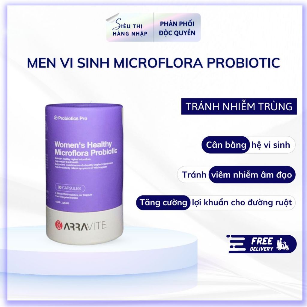 Men Vi Sinh Arrivate Microflora Probiotic- Men Phụ Khoa Dạng Viên Uống ...