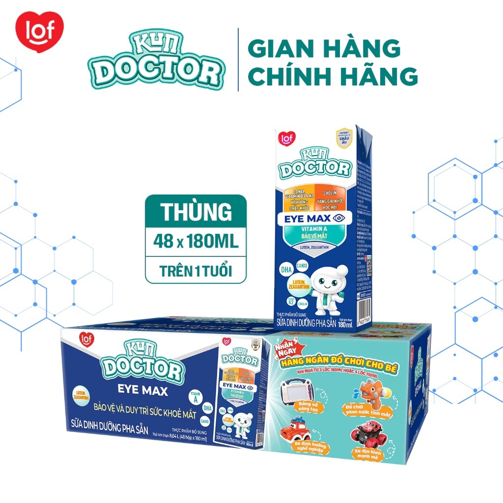 Sữa dinh dưỡng pha sẵn KUN DOCTOR EYE MAX bảo vệ mắt thùng 48 hộp x 180ml | Shopee Việt Nam