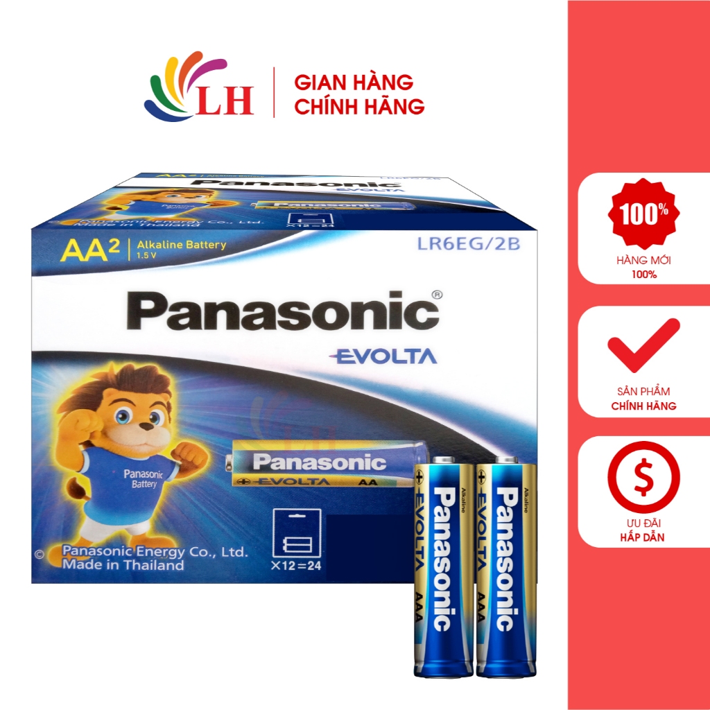 Hộp Pin kiềm Panasonic Alkaline Evolta AA LR6EG/2B-V (24 viên) - Hàng chính hãng - Hiệu suất ...