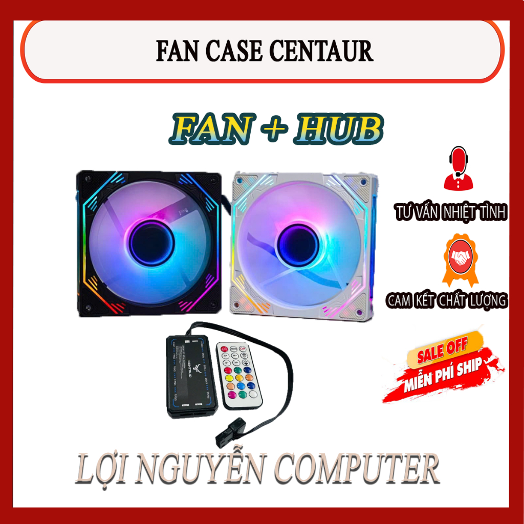 Quạt tản nhiệt PC, FAN Case led RGB Centaur TRẮNG / ĐEN | Shopee Việt Nam
