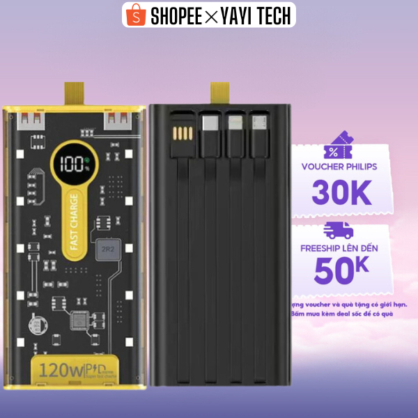Sạc Dự Phòng Trong Suốt TZ07 Dung Lượng 20000mAh Với 2 Cổng Sạc Nhanh ...