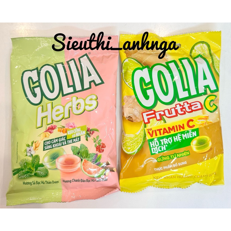 Kẹo Golia Herbs/Frutta Nhân Chanh Gừng,Bạc Hà Thảo Dược Gói 95,7g ...