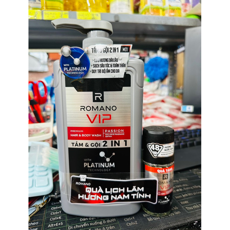Dầu gội , Tắm gội 2 trong 1 Romano 900G-815g | Shopee Việt Nam
