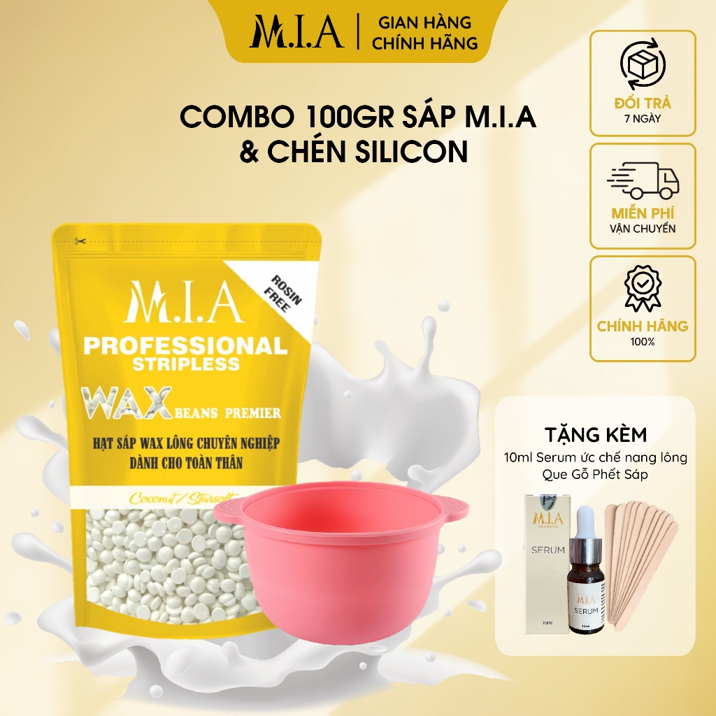 Combo wax lông nách, râu dùng thử kèm chén nấu MIA waxing | Shopee Việt Nam