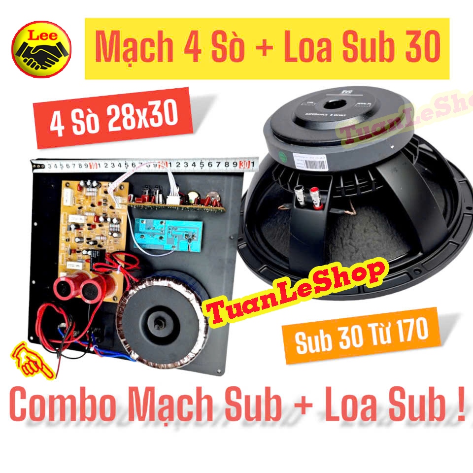 COMBO 1 MẠCH SUB 4 SÒ 28x30CM NGUỒN XUYẾN VÀ 1 CỦ LOA SUB 30 COI 76 TỪ ...