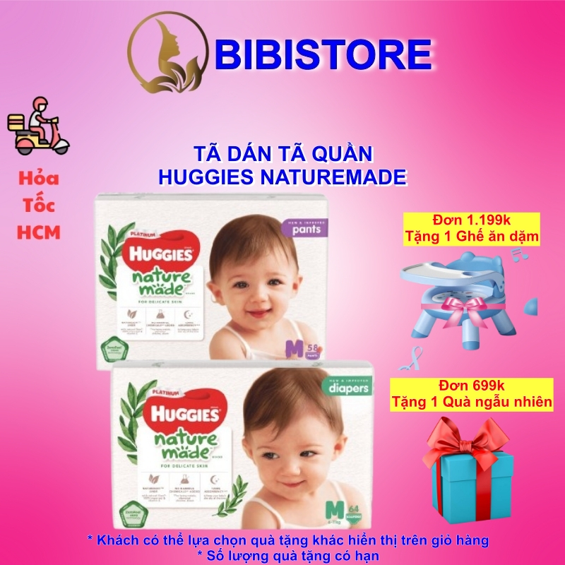 (Tặng quà_Đơn Từ 699k) Tã Bỉm Dán Quần Huggies Platinum Nature Made/ Skin Perfect (Bibistore HCM ...