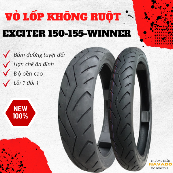 Vỏ Lốp Không Ruột Xe Máy - EXCITER 150,WINNER,EX155....NAVADO | Shopee ...