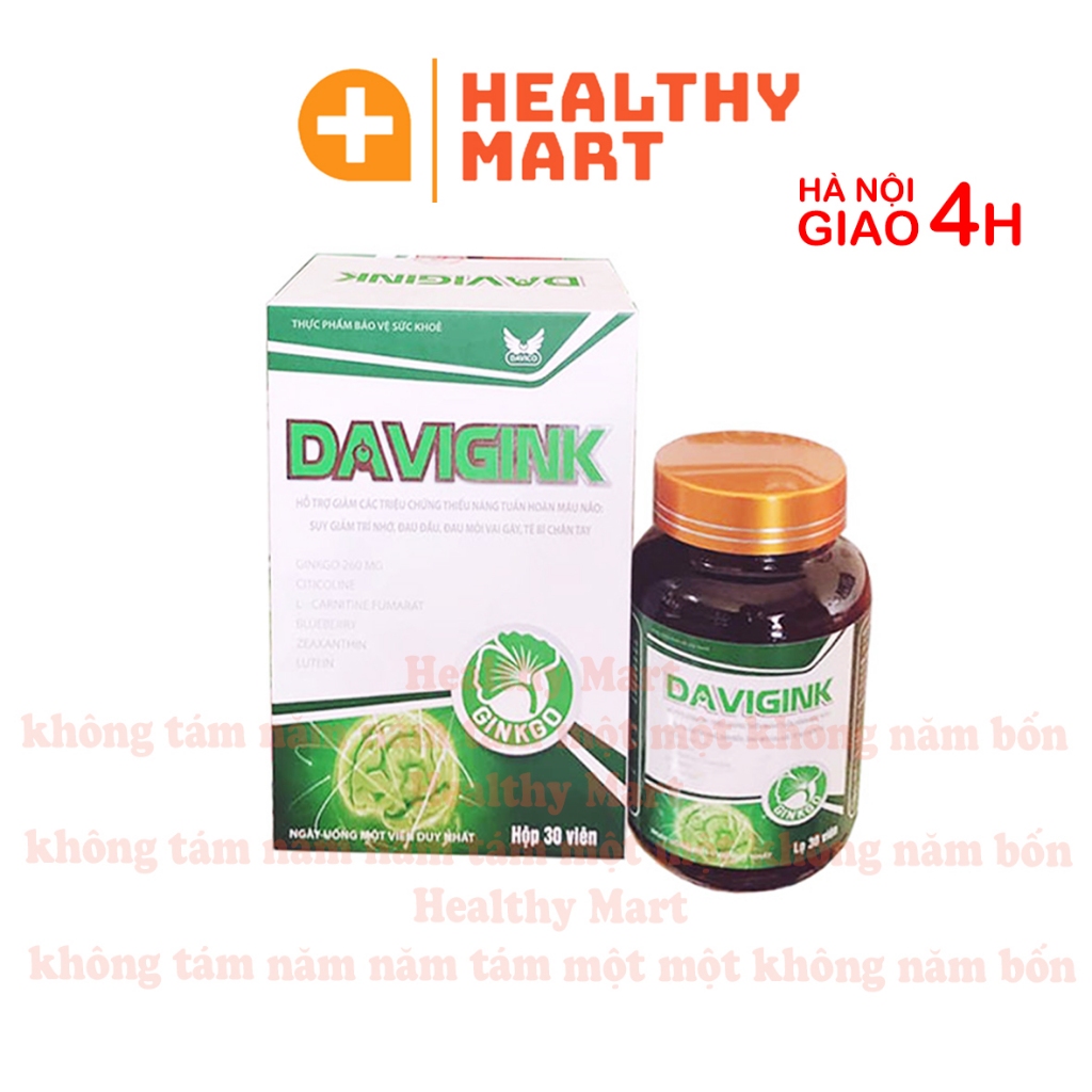 ️️️Ginko Davigink hoạt huyết dưỡng não thảo dược hộp 30 viên Davico - 1 Hộp 1 tháng | Shopee ...