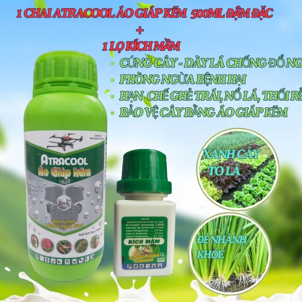 ATRACOOL ÁO GIÁP KẼM 500ML ĐẬM ĐẶC VÀ 1 LỌ KÍCH MẦM CỨNG CÂY - DÀY LÁ CHỐNG ĐỔ NGÃ | Shopee Việt Nam