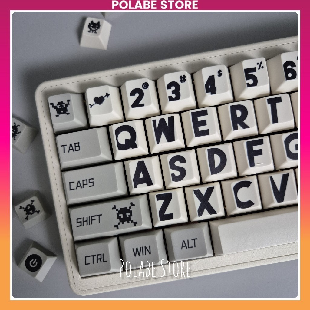 Keycap Retro Big Font Cherry Profile bàn phím cơ Polabe Store Keycap ...