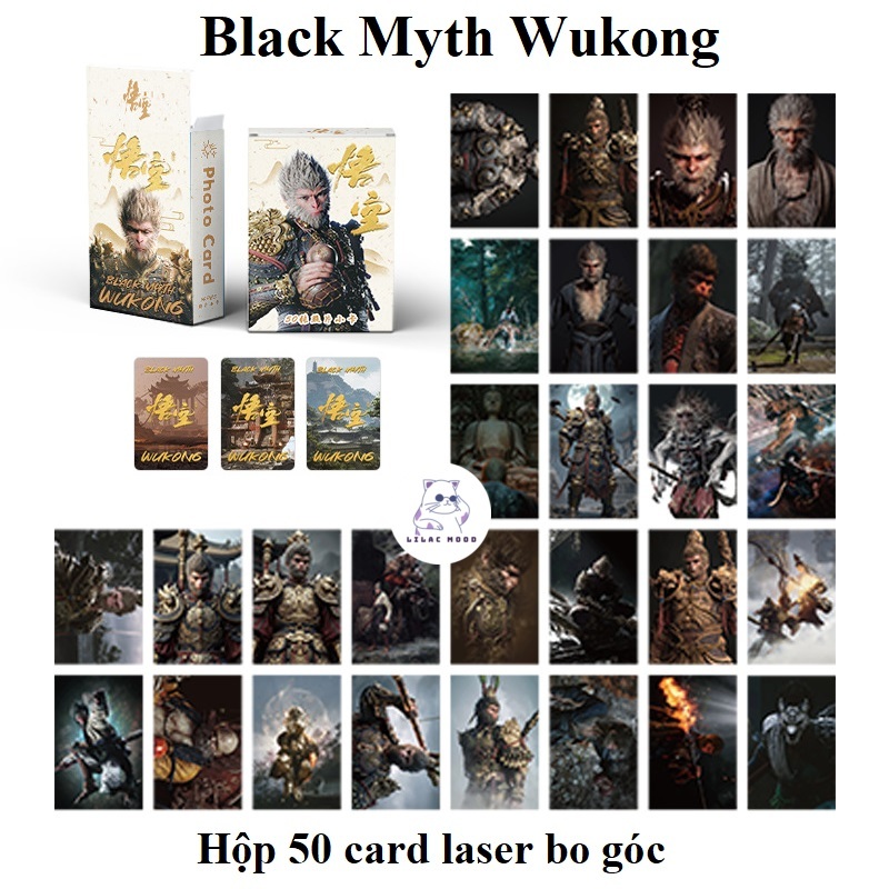 (sẵn/hot/new) Black Myth Wukong | Hộp thẻ card laser 50 tấm / photo ...