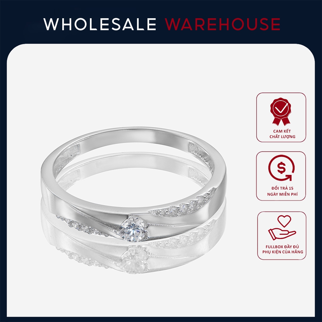 Nhẫn bạc nữ The Zafiro Silver Ring 8283 bạc s925 | Shopee Việt Nam