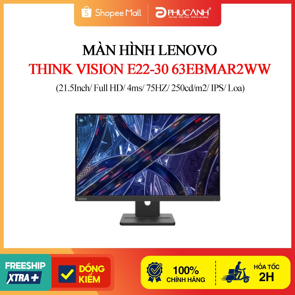 Màn hình Lenovo Think Vision E22-30 63EBMAR2WW (21.5Inch/ Full HD/ 4ms/ 75HZ/ 250cd/m2/ IPS/ Loa ...