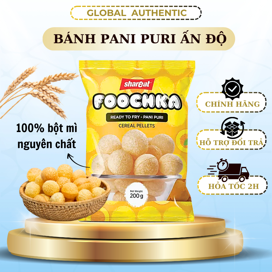 Bánh Shareat Foochka Pani Puri Ấn Độ 200g, Bánh Phồng Pani Puri 100% ...