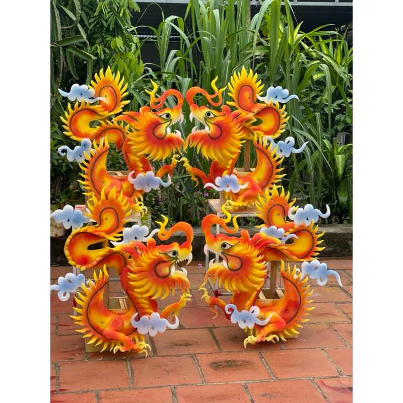 một cặp rồng chầu cao 65-70cm.kèm mây bay | Shopee Việt Nam