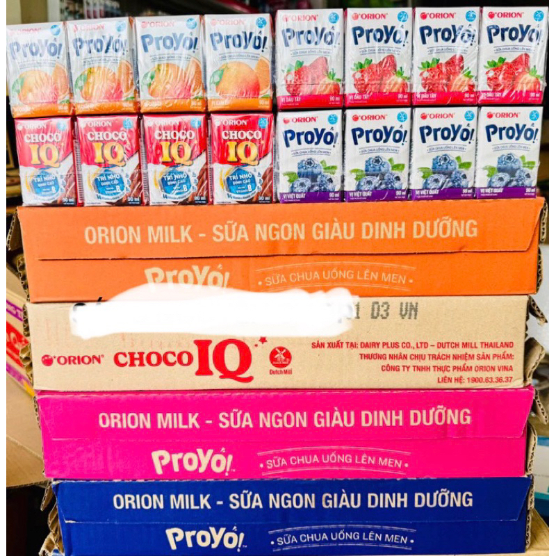 Thùng Sữa ProYo! ORION 90ml x48 hộp Vị Việt Quất/ Dâu Tây/ Lúa Mạch/ Vị ...