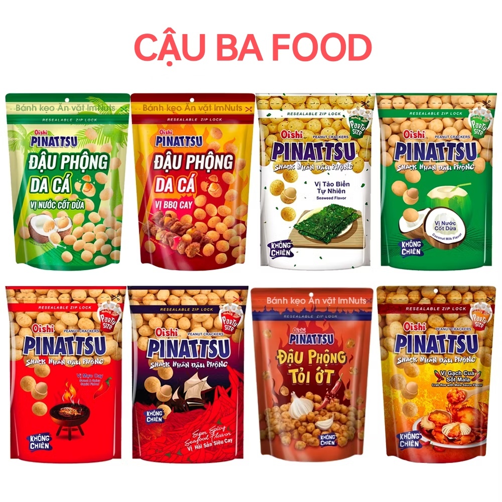Snack nhân đậu phộng Pinattsu Oishi đủ vị gói lớn 85g | Shopee Việt Nam