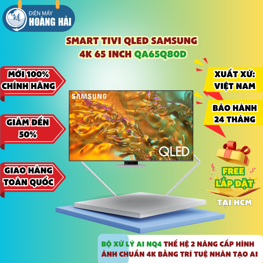 [ĐIỆN MÁY HOÀNG HẢI] Smart Tivi QLED Samsung 4K 65 Inch QA65Q80D QA65Q80DA 65Q80DA | Shopee Việt Nam