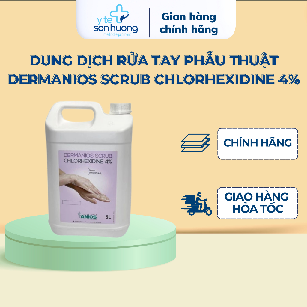 Dung dịch rửa tay phẫu thuật Dermanios Scrub Chlorhexidine 4% (Chai 5 ...